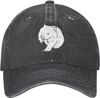 Generic Australische Wombat Doodle Baseball Caps Mode Denim Hüte Outdoor Verstellbare Casquette Hip Hop Baseball Cowboy Hut für Unisexe Geschenk Fashion Print
