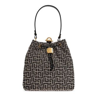 Balmain Pulse Monogram Jacquard Backpack - - Bags - Damen - Schwarzk - ONE SIZE