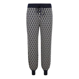 Valentino Garavani Marineblaue Creme Strickhose - - Trousers - Damen - Blau - S