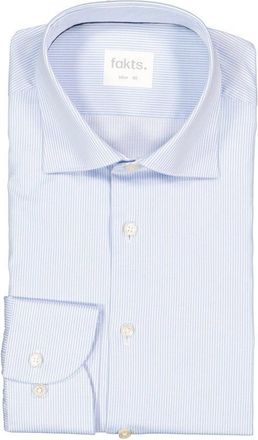 Fakts Herren Hemd blau gestreift Slim Fit