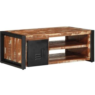 vidaXL vidaXL Table basse multicolore 90x50x36 cm bois de récupération massif