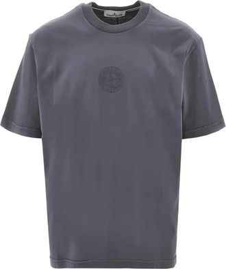 Stone Island Homme, Tops, Bleu, Taille: M T-Shirt Blue Grey V002D