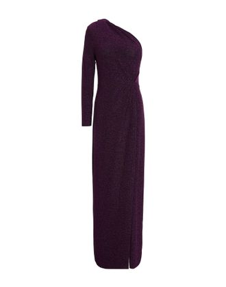 8 by YOOX METALLIC ONE-SHOULDER MAXI DRESS