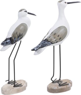 Exceart 2 Stück Holz Möwe Figuren nautische Dekorationen rustikale Vintage Sea Bird Skulptur Desktop Ornamente Mediterrane Küste Strand Home Art Geburtstag He