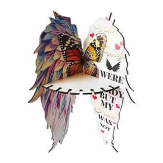 Generic Eckregal mit Schmetterlingsfl&uuml;gel, schwimmende Eckplattform, schwimmende Schmetterlingsplattform, Schmetterlingsregal, dekorativer Engelsfl&uuml;gel-Holzst