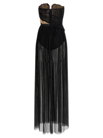 Nensi Dojaka Corsetto Draped Gown - Black