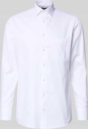 Olymp Regular Fit Business-Hemd mit Strukturmuster und Kentkragen