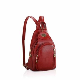 Nicole & Doris Modische Marke f&uuml;r M&auml;dchen, Mini-Rucksack, klein, frisch, praktisch und praktisch, Weinrot, L, L&auml;ssiger Rucksack