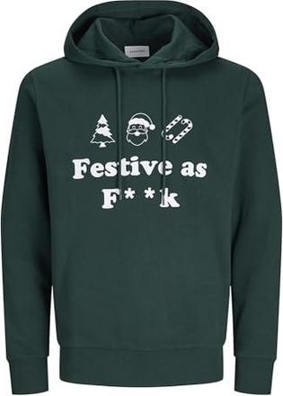 Jack & Jones Jjxmas Sweat &agrave; Capuche Amusant One Color Sweatshirt, Scarab, M Homme