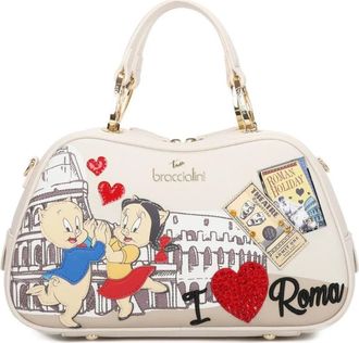 Braccialini Femme, Sacs, Beige, Taille: ONE Size Cartoline LT Handbag