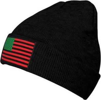 Generic Extensible Bonnet Tricot&eacute;, Drapeau panafricain-am&eacute;ricain, Coupe-Vent Chapeau dhiver Tricot&eacute;, Bonnet Chapeau Tricot pour Ski, Adultes, Cyclisme