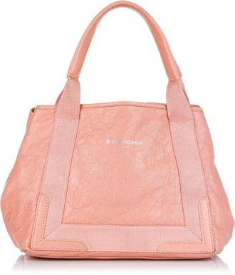 Balenciaga Shopper - Navy Cabas S Leather Tote Bag - Gr. unisize - in Gold - f&uuml;r Damen