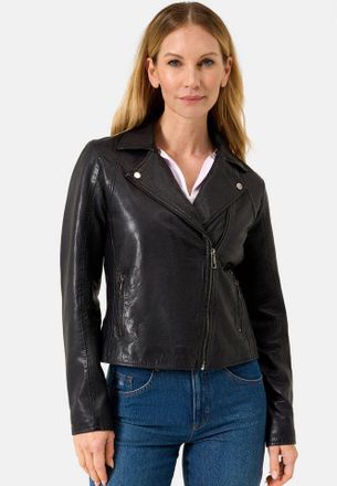Ricano Lederjacke Antonia Lederjacke mit Reverskragen im Biker-Stil