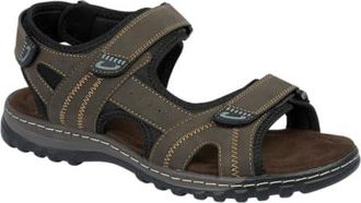 Urban Jacks Sandales de randonnée en similicuir avec triple sangle réglable pour homme, marron, 42 2/3 EU