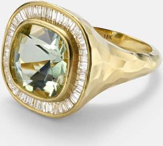 Octavia Elizabeth Ring Chroma aus 18kt Gelbgold (750/1000) mit Diamanten und Beryll