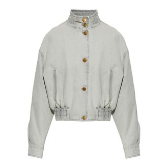 Jil Sander Gesteppte Jeansjacke mit Stehkragen - - Jackets - Damen - Grau - L
