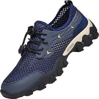 Generic Chaussures de randonn&eacute;e pour homme - Baskets &agrave; lacets - Chaussures de course &agrave; pied antid&eacute;rapantes - Chaussures de trekking en maille - L&eacute;g&egrave;res et res