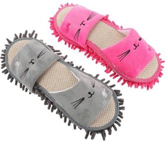 BESPORTBLE Holibanna Pantoufles-serpill&egrave;res en Chenille Absorbante, Lavables et R&eacute;utilisables, Grises et Rose Fuchsia, Tailles Moyenne et Petite, pour Femmes, Ne