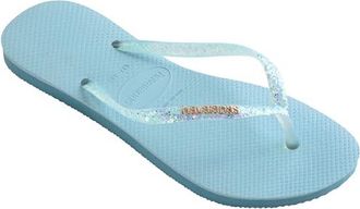 Havaianas Womens Slim Glitter Flourish Flip-Flop, Bleu nautique., 35/36 EU