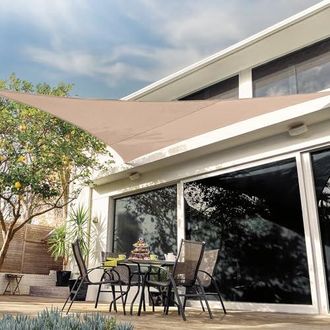 Coolaroo 474003 Coolhaven Triangle Shade sail Sahara with Hardware, 18