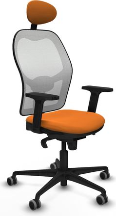 Piqueras y Crespo B&uuml;rostuhl Orange Jorquera mit 2D-Armlehnen, h&ouml;henverstellbarer Lendenwirbelst&uuml;tze und festem Kopfteil, ausgestattet mit Sincro 5 Positionen und injizi