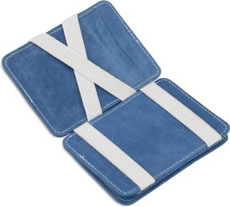 Hunterson Minimalist Slim Magic Coin Geldbörse Echtleder RFID Blocking, Einheitsgröße, Azur-white