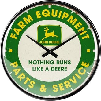 Nostalgic Art Horloge r&eacute;tro, &Oslash; 31 cm, John Deere - Parts & Service - Id&eacute;e Cadeau pour Fans des tracteurs, Official License Product (OLP), d&eacute;coration Murale Cuisine,
