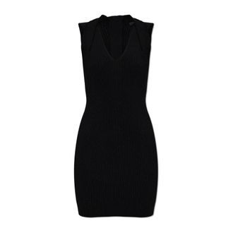 Balmain Kurzes Grain de Poudre Kleid mit G&uuml;rtel - - Dresses - Damen - Schwarzk - L