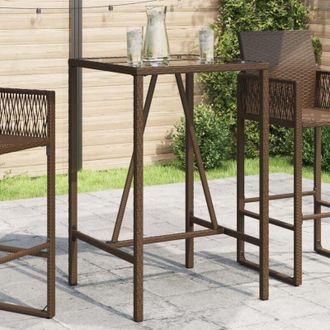 vidaXL Vidaxl - Table de bar dext&eacute;rieur marron 70x70x110 cm r&eacute;sine tress&eacute;e