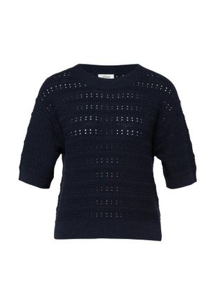 s.Oliver Kurzarmpullover Strickpullover Ajour-Pullover mit Halbarm
