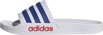 adidas Unisex Adilette Shower Slides, ftwr white/team royal blue/pure ruby, 46 EU