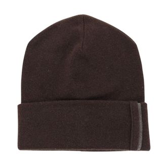 Brunello Cucinelli Bonnet en Cachemire avec D&eacute;tail Monili - Femme - Accessoires - Brun - Taille: M