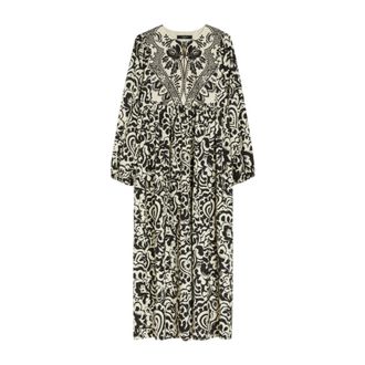 Max Mara Femme, Robes, Noir, Taille: 36 FR Robe Midi en Popeline de Coton Noire
