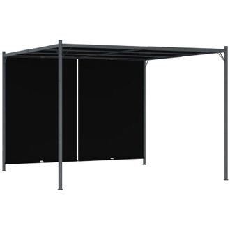 vidaXL Vidaxl - Pergola de jardin 3x3 m avec toit r&eacute;tractable - Acier enduit de poudre - Tissu polyester r&eacute;sistant &agrave; leau - Broches de sol incluses