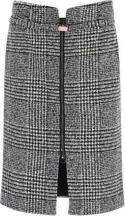 Tom Ford Femme, Jupes, Multicolore, Taille: 36 FR Houndstooth Zip Front Skirt