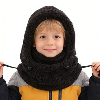 Generico Chapeau &agrave; capuche en polaire avec protection pour le cou - cache-cou doux coupe-vent pour cyclistes, randonneurs, aventures en plein air, skieurs, sno