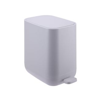 Relaxdays M&uuml;lleimer, 7 Liter, Absenkautomatik, entnehmbarer Inneneimer, Matter Kunststoff, Treteimer schmal, dunkelgrau