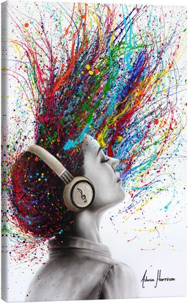 Posterlounge Musik und ich Leinwandbild von Ashvin Harrison 40 x 60 cm Bunt Wandbilder Wanddeko