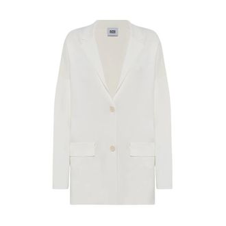 Alpha Studio Viskosejacke mit zwei Taschen - - Knitwear - Damen - Wei&szlig; - M