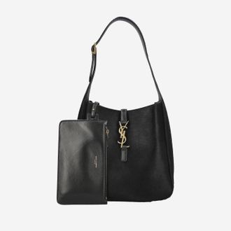 Saint Laurent Womens Le 5 &Agrave; 7 Pony Leather Bag Black Shoulder