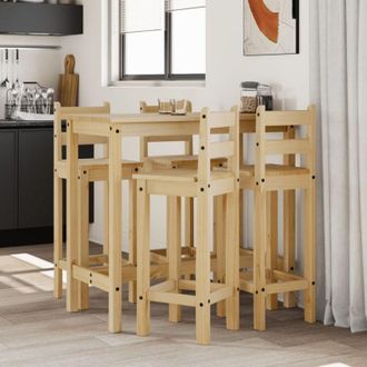vidaXL 5-tlg. Bar-Set Massivholz Kiefer Vidaxl