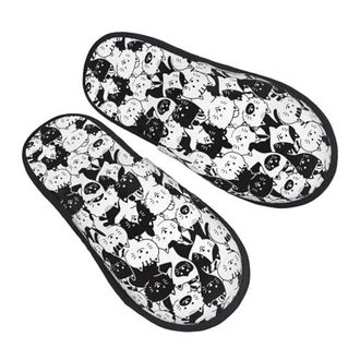 Generic Illustration De Chat Mignon Unisexe Slippers Respirantes Chaussons Antid&eacute;rapantes Chaussures De Maison Pour Maison Hiver Ext&eacute;rieur M
