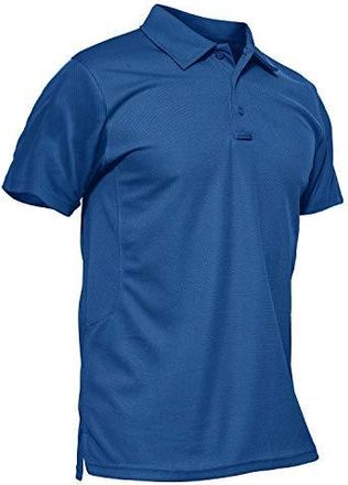 KEFITEVD Kefitevd Polo à manches courtes pour homme - T-shirt léger de golf à séchage rapide - Avec porte-lunettes - Pour lété, bleu roi, XXL