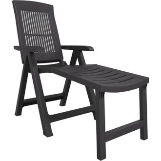 vidaXL Chaise longue anthracite plastique