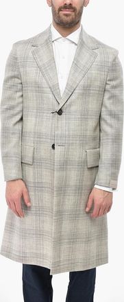 Corneliani CIRCLE Mantel Aus Reiner Schurwolle Mit District-Check-Muster Corneliani