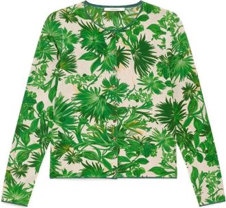 Maliparmi Maliparmi, Femme, Pulls, Vert, Taille: 44 FR Cardigan Imprim&eacute; en Coton