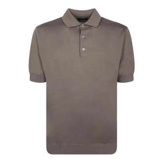 Dell'Oglio Braunes Poloshirt Klassischer Stil - - Tops - Herren - Braun - 4XL