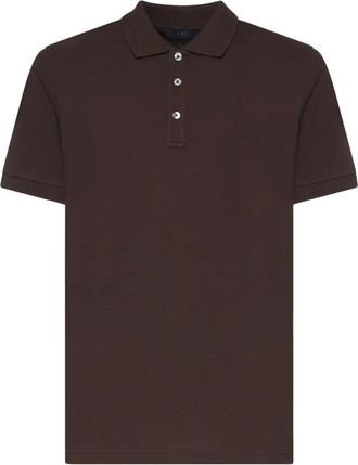 Fay Homme, Tops, Brun, Taille: 2XL Polo en Piqu&eacute; Stretch