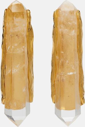 Saint Laurent Clip-Ohrringe Obelisk mit Kristallen