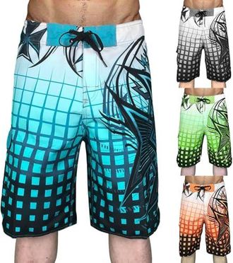 Generic Short de bain long 3/4 pour homme, short de bain pour homme, short de plage &agrave; s&eacute;chage rapide, short de surf grande taille, pantalon, Z2-Bleu, XL